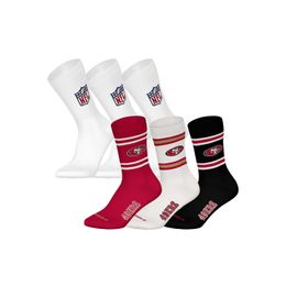Kurzsocken NFL "Socken NFL 6Pack Crew Socks 6er Pack", Herren, Gr. 39-42, bunt (san francisco 49ers 2, wei&szlig;), Obermaterial: 58% Baumwolle CO. 39% Polyester PES. 3% Elasthan EL., Socken