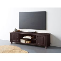 Lowboard OTTO HOME "Mette", braun (dunkelbraun), B:160cm H:46cm T:40cm, FSC-zertifiziertes Massivholz, Sideboards, Lowboard, Kommode mit Kabeldurchf&uuml;hrung und einem Einlegeboden
