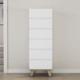 Kommode OTTO HOME "Haily", wei&szlig;, B:48cm H:140cm T:40cm, ABS-Kunststoff, FSC-zertifizierter Holzwerkstoff, MDF, Melamin, Spanplatte, Sideboards, Kommode