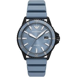 Quarzuhr Emporio Armani, hellblau, Armbanduhren, Damen, Quarzuhr, Armbanduhr, Damenuhr, Herrenuhr, Silikonarmband, analog, Tag