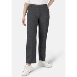 Schlupfhose STOOKER WOMEN "Mary Jersey Wide leg fit Jeans", Damen, Gr. 40, L&auml;nge 30, grau (graphic minimal), Jersey, 67% Viskose, 27% Polyamid, 6% Elasthan, weit lang, Hosen Schlupfhose, Wide Leg Fit Casual Clean Wash Jersey f&uuml;r Damen