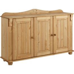 Sideboard OTTO HOME "Adele", beige (gelaugt, ge&ouml;lt), B:130cm H:90,7cm T:39,5cm, Sideboards, Sideboard, Kommode, 3-t&uuml;rig, Breite 130 cm, aus massiver Kiefer, FSC