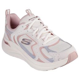 Sneaker Skechers "ARCH FIT 2.0", Damen, Gr. 40, wei&szlig; (rosa, wei&szlig;), Lederimitat, Mesh, Schuhe Sneaker, Chunky Sneaker, Schn&uuml;rschuh mit Plateau Sohle