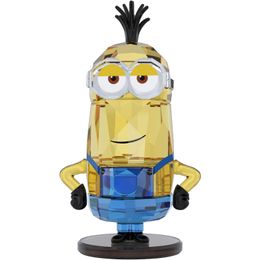 Comicfigur Swarovski "Dekofigur Kristallfigur Sammelfigur Minions Kevin", silber (gelb, blau, schwarz, braun, wei&szlig;, silberfarben, kristallwei&szlig;), Dekofiguren, B/H/T: 3cm x 4,07cm x 7,26cm, Leder, Metall, Swarovski Kristall, Swarovski Kristall, B:3cm H:4,07cm T:7,26cm