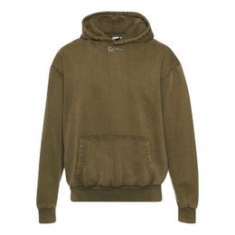 Kapuzenpullover Karl Kani "Karl Kani Herren KM234-058-2 KK Small Signature Os Heavy Sweat", Herren, Gr. S, washed schwarz olive, 100% Baumwolle, Pullover Kapuzenpullover