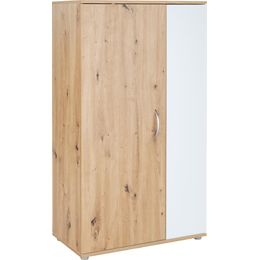 Mehrzweckschrank Home Affaire "Wien", wei&szlig; (artisan, oak, nachbildung, wei&szlig;), B:70cm H:121cm T:35cm, Holzwerkstoff, Schr&auml;nke, Mehrzweckschrank, Mehrzweckschrank, Melamin-Oberfl&auml;che, Einlegeb&ouml;den h&ouml;henverstellbar