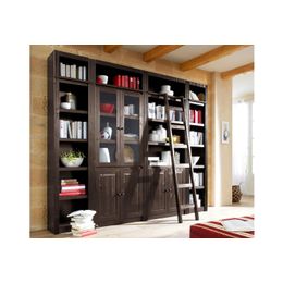 B&uuml;cherwand OTTO HOME "Bergen", braun (dunkelbraun), B:255cm H:213cm T:27cm, Massivholz, Regale, aus massivem sch&ouml;nen Kiefernholz, Breite 255 cm