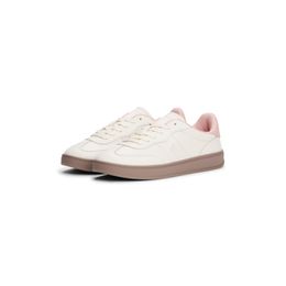Plateausneaker Tommy Hilfiger "TH PREMIUM HERITAGE SNEAKER", Damen, Gr. 39, zartrose, rosa, Nappaleder, unifarben mit Farbeinsatz, Schuhe Plateausneaker, Freizeitschuh, Halbschuh, Schn&uuml;rer mit Kontrastbesatz an der Ferse