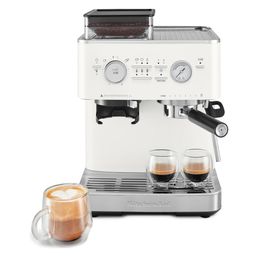KitchenAid Espressomaschine "5KES6551EBK", wei&szlig; (porcelain wei&szlig;), B:33,5cm H:39,5cm T:28,11cm, Kaffeemaschinen, Siebtr&auml;ger mit M&uuml;hle, Espressomaschine