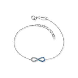 Armband Engelsrufer "Yin Yang Infinity Ocean Shade", silber (silberfarben, kristallwei&szlig;, aquablau, blau, hellblau, kristallwei&szlig;, aquablau, blau, hellblau), Armb&auml;nder, Damen, 20cm, Silber 925 (Sterlingsilber), Armband, Made in Germany - mit Zirkonia (synth.)