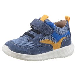 Sneaker Richter "Timmy WMS: Mittel", M&auml;dchen, Gr. 25, nauti, mais, lago, Textil, Veloursleder, kontrastfarbene Details, Schuhe Sneaker, Klettschuh mit praktischem Gummizug, Gr&ouml;&szlig;enschablone zum Download