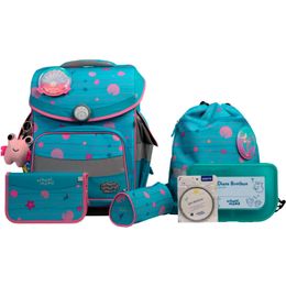Schulranzen School-Mood "Timeless Pro", Kinder, Gr. B/H/T: 36cm x 42cm x 21cm, lilly (mermaid) mit moodie charly clever, Polyester, Rucks&auml;cke, mit LED-Patchy