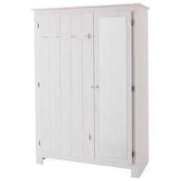 Garderobenschrank OTTO HOME "Bertram", wei&szlig;, B:120cm H:170cm T:50cm, Massivholz, Schr&auml;nke, Garderobenschrank, aus sch&ouml;nem massivem Kiefernholz, mit einer Spiegelt&uuml;r, H&ouml;he 170 cm