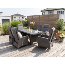 Garten-Essgruppe Konifera "&raquo;Newcastle&laquo;", grau (dunkelgrau, dunkelgrau,), B:60cm, Aluminium, Sitzm&ouml;bel-Sets, Aluminium/Polyrattan