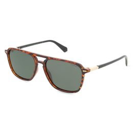 Polaroid PLD 4182/S/X | Herren-Sonnenbrille | Fassung: Vollrand, Eckig, Kunststoff, Havanna | Glasfarbe: Gr&uuml;n Verlaufend