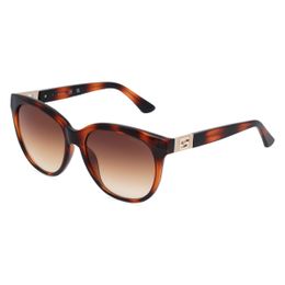 Guess GU7850 | Damen-Sonnenbrille | Fassung: Vollrand, Butterfly, Kunststoff, Havanna Gl&auml;nzend | Glasfarbe: Orange Verlaufend