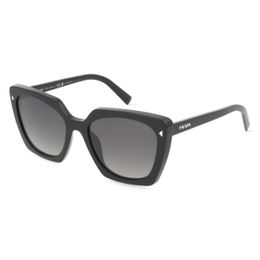 Prada PR23ZS | Damen-Sonnenbrille | Fassung: Vollrand, Quadratisch, Acetat, Schwarz | Glasfarbe: Grau Verlaufend