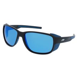 Julbo J5419414 | Unisex-Sonnenbrille | Fassung: Vollrand, Eckig, Kunststoff, Schwarz Blau | Glasfarbe: Grau