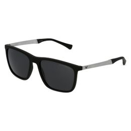 Emporio Armani EA4150 | Herren-Sonnenbrille | Fassung: Vollrand, Quadratisch, Acetat Spritzguss, Schwarz | Glasfarbe: Grau