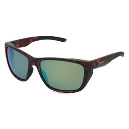 Smith LONGFIN | Herren-Sonnenbrille | Fassung: Vollrand, Quadratisch, Kunststoff, Braun Havanna | Glasfarbe: Blau