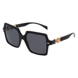 Versace VE4441 | Damen-Sonnenbrille | Fassung: Vollrand, Quadratisch, Acetat, Schwarz | Glasfarbe: Grau