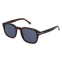 HUGO BOSS BOSS 1627/S | Herren-Sonnenbrille | Fassung: Vollrand, Quadratisch, Acetat, Havanna | Glasfarbe: Blau