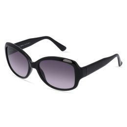 Fielmann MC 565 SUN CL | Damen-Sonnenbrille | Fassung: Vollrand, Quadratisch, Propionat, Schwarz Gl&auml;nzend | Glasfarbe: Grau Verlaufend