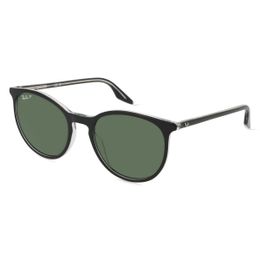 Ray-Ban RB2204 | Unisex-Sonnenbrille | Fassung: Vollrand, Panto, Acetat, Schwarz Transparent | Glasfarbe: Gr&uuml;n