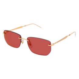 Ray-Ban 0RB3768 | Unisex-Sonnenbrille | Fassung: Randlos, Quadratisch, Metall, Gold | Glasfarbe: Violett Spiegel Rot