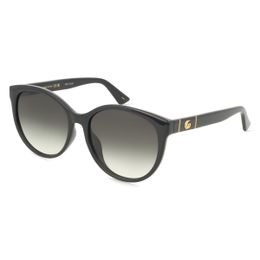 Gucci GG0636SK | Damen-Sonnenbrille | Fassung: Vollrand, Cat Eye, Kunststoff, Schwarz | Glasfarbe: Grau