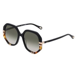 Chlo&eacute; Chlo&eacute; CH0105S | Unisex-Sonnenbrille | Fassung: Vollrand, Geometrisch, Acetat, Gold Mehrfarbig | Glasfarbe: Gr&uuml;n Verlaufend