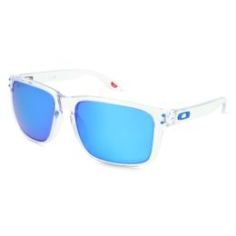 Oakley OO9487 HOLBROOK XXL | Unisex-Sonnenbrille | Fassung: Vollrand, Eckig, Kunststoff, Wei&szlig; Transparent | Glasfarbe: Blau Verlaufend