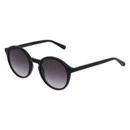 Fielmann ABC 073 SUN FA LEO | Unisex-Sonnenbrille | Fassung: Vollrand, Rund, Acetat Spritzguss, Schwarz Gl&auml;nzend | Glasfarbe: Grau Verlaufend