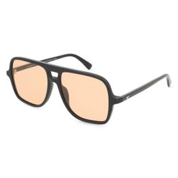 Emporio Armani EA4252U | Herren-Sonnenbrille | Fassung: Vollrand, Pilot, Acetat, Schwarz Gl&auml;nzend | Glasfarbe: Orange