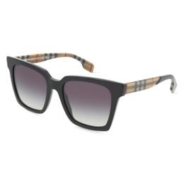 Burberry BE4335 | Damen-Sonnenbrille | Fassung: Vollrand, Quadratisch, Acetat, Schwarz | Glasfarbe: Grau Verlaufend