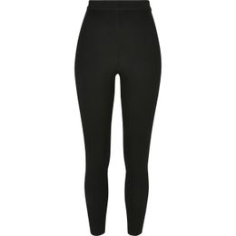 Leggings Urban Classics "Urban Classics Damen Ladies Rib Knit Leggings", Damen, Gr. L, US-Gr&ouml;&szlig;en, schwarz, 35% Polyacryl, 35% Viskose, 30% Polyamid, unifarben, slim fit, Hosen Leggings