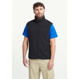 Fleeceweste Jack Wolfskin "LITE CURL VEST M", Herren, Gr. XXL (58), schwarz, Obermaterial: 100% POLYESTER. Futter: 100% POLYESTER, Westen Fleeceweste