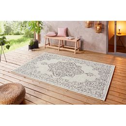 Teppich Hanse Home "Tilos" Gr. 2, beige (creme, grau), B:80cm H:8mm L:150cm, Polypropylen (PP), Teppiche, Teppich, In- & Outdoor, Kurzflor, Orientalisch, Vintage, Wohnzimmer, Garten
