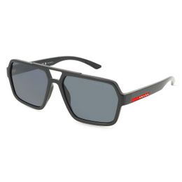 Prada Linea Rossa PSA06S | Herren-Sonnenbrille | Fassung: Vollrand, Pilot, Kunststoff, Schwarz | Glasfarbe: Grau