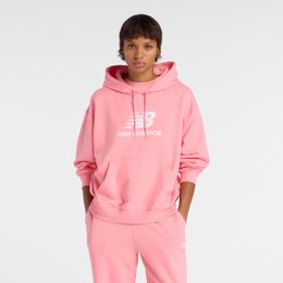 Kapuzensweatshirt New Balance "Sport Essentials French Terry Logo Hoodie", Damen, Gr. L, double bubbl, Obermaterial: 60% Baumwolle, 40% Polyester, Sweatshirts, mit Kapuze