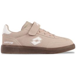 Sneaker Lotto, Kinder, Gr. 25, wei&szlig; (taupe, wei&szlig;), Synthetik, mehrfarbig, Schuhe Sneaker, - praktisch: mit Elastiksenkeln - ganz ohne Schn&uuml;ren