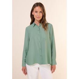 Hemdbluse Cecil, Damen, Gr. XXL (46), gr&uuml;n (matcha gr&uuml;n), Stoff, 88% Viskose, 12% Nylon, Strukturmuster, normal normal, V-Ausschnitt, Manschette, Blusen Hemdbluse, mit Brusttasche