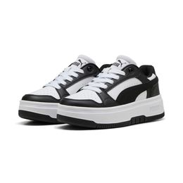 Sneaker Puma "REBOUND FEMME JR", M&auml;dchen, Gr. 35,5, schwarz-wei&szlig; (Puma wei&szlig;, Puma schwarz), Synthetik, Schuhe Sneaker