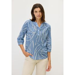Shirtbluse Cecil, Damen, Gr. XS (36), blau (deep pastel blau), Web, 100% Baumwolle, bedruckt, normal normal, V-Ausschnitt, abgesteppt, Blusen, Feel Good Fit