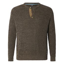 Strickpullover Jan Vanderstorm "Pullover TJUSE", Herren, Gr. 6XL, beige (braun melange), Obermaterial: 100% Baumwolle CO., Pullover Strickpullover
