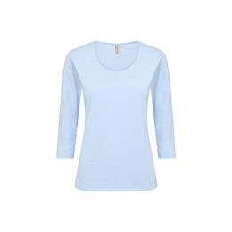 Rundhalsshirt soyaconcept "SC-PYLLE 175", Damen, Gr. L, windsurfer, Single Jersey, Obermaterial: 58% Baumwolle, 36% Polyester, 6% Elasthan, unifarben, figurumspielend normal, Rundhals, Shirts Rundhalsshirt