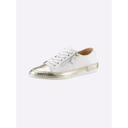Sneaker Andrea Conti, Damen, Gr. 38, gold (wei&szlig;, goldfarben), Leder, Rindsleder, Schuhe Sneaker