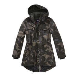 Parka Brandit "Brandit Damen Ladies Marsh Lake Parka", Damen, Gr. XXL, schwarzcamo, 80% Polyester, 20% Baumwolle, unifarben, normal, ohne Ausschnitt, Jacken Parka