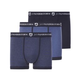 Retro Pants Jan Vanderstorm "3er Pack Retropant JASIEL", Herren, Gr. L, blau, Obermaterial: 100% Baumwolle CO., Unterhosen
