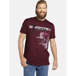 T-Shirt Jan Vanderstorm "T-Shirt S&Ouml;LVE", Herren, Gr. L, rot (dunkelrot), Obermaterial: 100% Baumwolle CO., Shirts T-Shirt